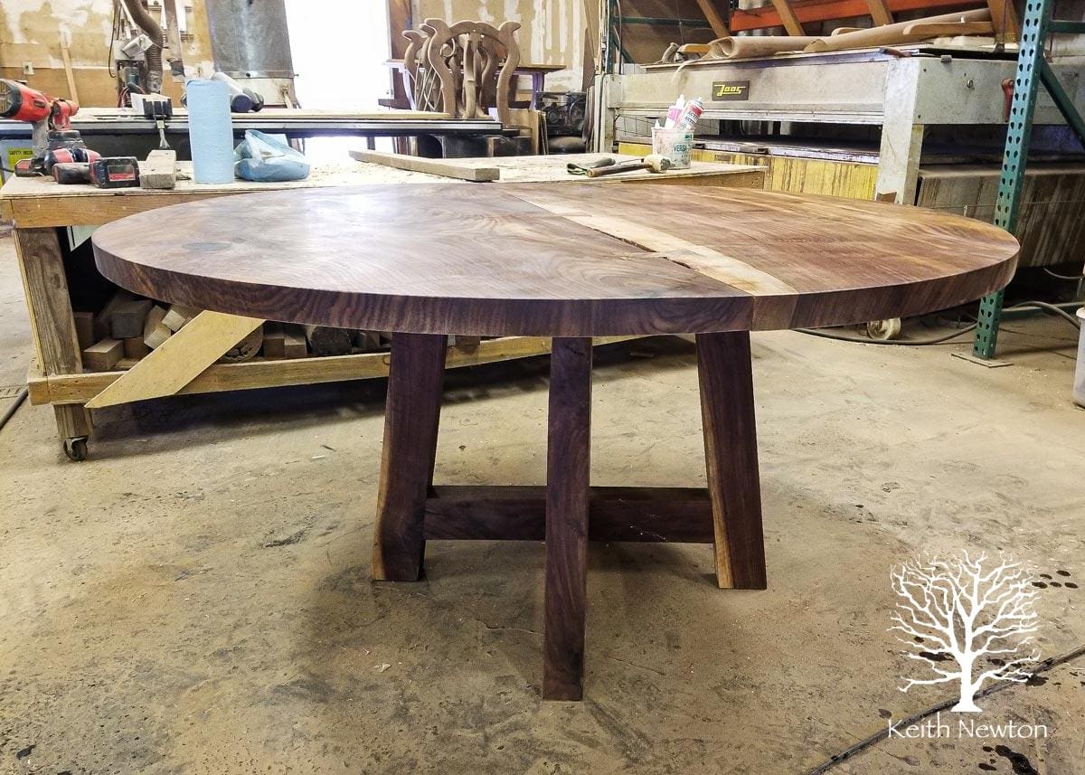 Black Walnut Round Table With Base - Keith Newton