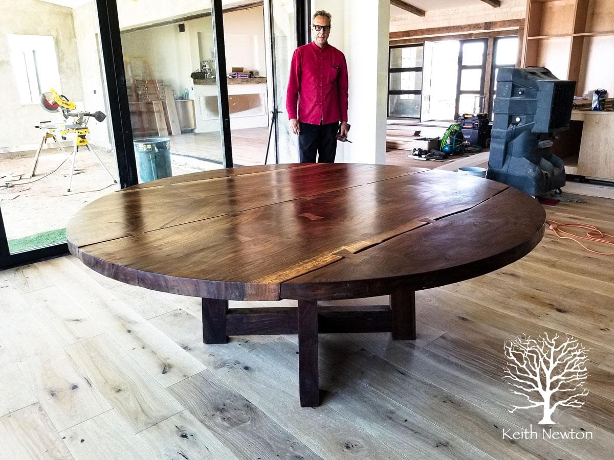 Black Walnut Round Table With Base - Keith Newton